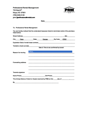 Fillable Online Tenant Info and Instructions - Professional Rental ...