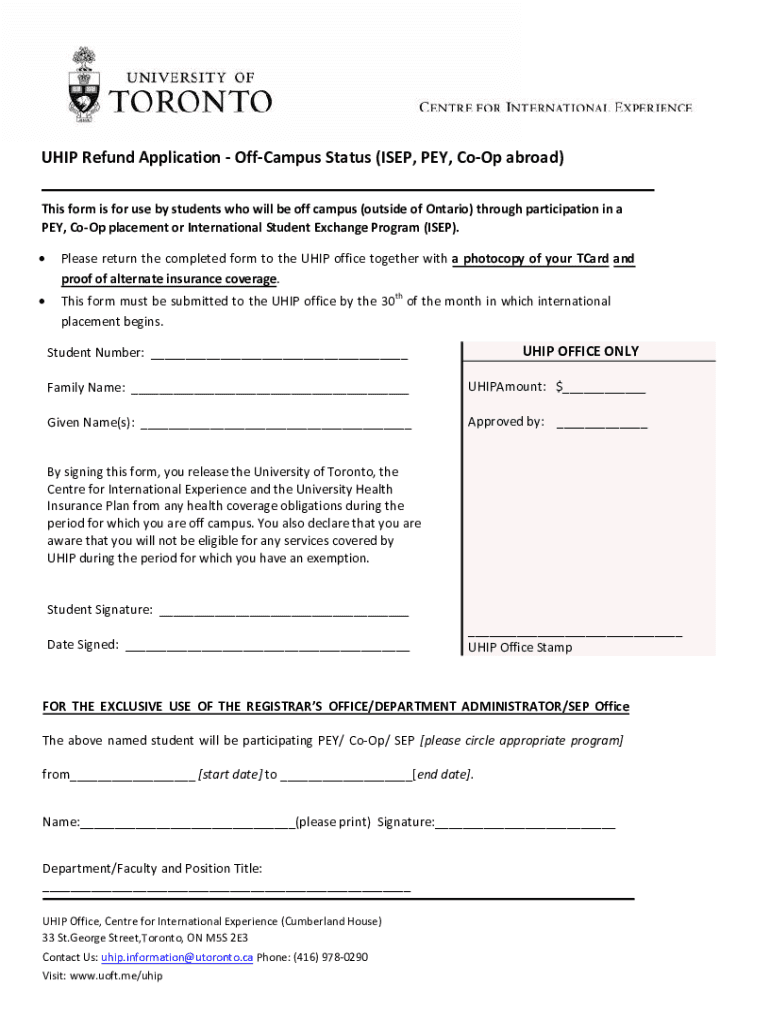 Fillable Online UHIP Refund Request Form Fax Email Print - pdfFiller