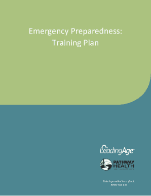 Fillable Online Emergency Preparedness: Training Plan Fax Email Print ...
