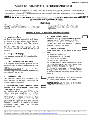 Fillable Online Checklist (requirements) for Enbloc Application Fax ...