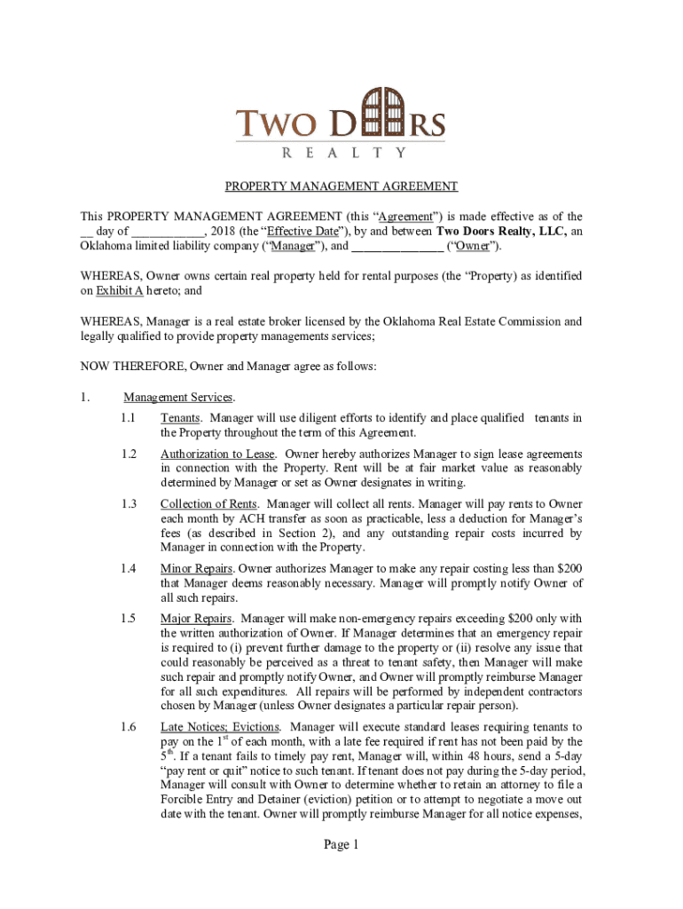 Fillable Online Sample Property Management Agreement - Rackcdn.com Fax ...