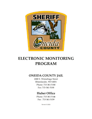 Fillable Online Oneida County Jail, WI Inmate Search, Visitation Hours ...