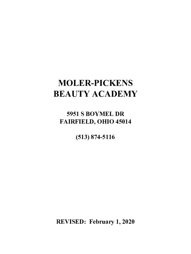 Fillable Online Moler Beauty Academy: Beauty School in Ohio Fax Email Print - pdfFiller