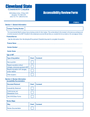 Fillable Online Accessibility Review Form Fax Email Print - pdfFiller