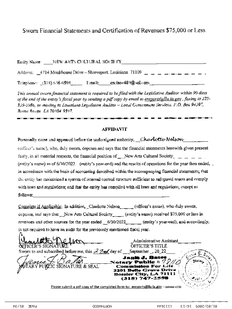 Fillable Online lla la Financial statement (long form) (CJD 301L ...