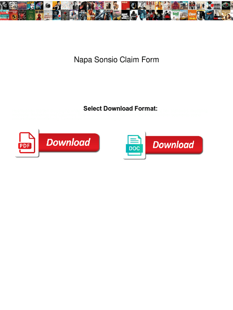 Fillable Online Napa Sonsio Claim Form. Napa Sonsio Claim Form internal ...