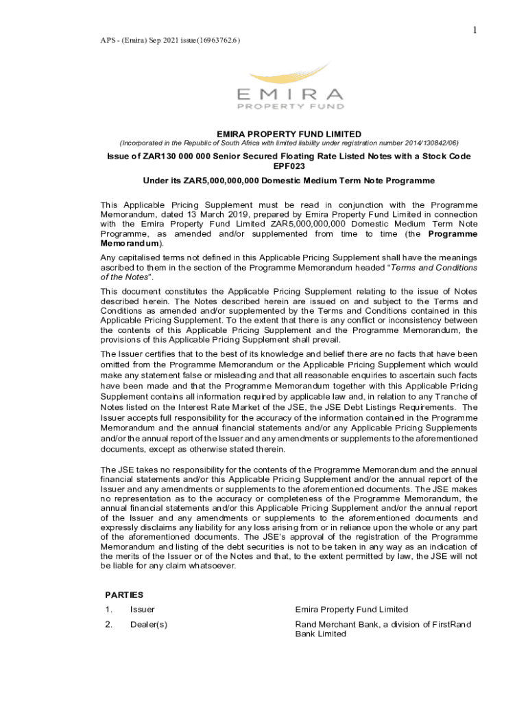 Fillable Online Consolidated annual financial statements - Emira Property Fund Fax Email Print ...