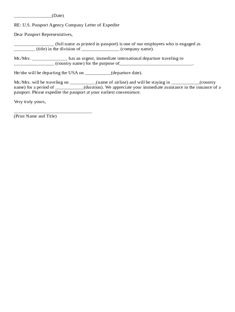 Fillable Online passport request letter sample Fax Email Print - pdfFiller