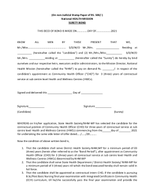 Fillable Online On Non-Judicial Stamp Paper of Rs. 100 - upnrhm Fax ...