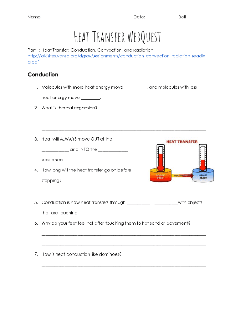Fillable Online Results for heat transfer: conduction, convection ...
