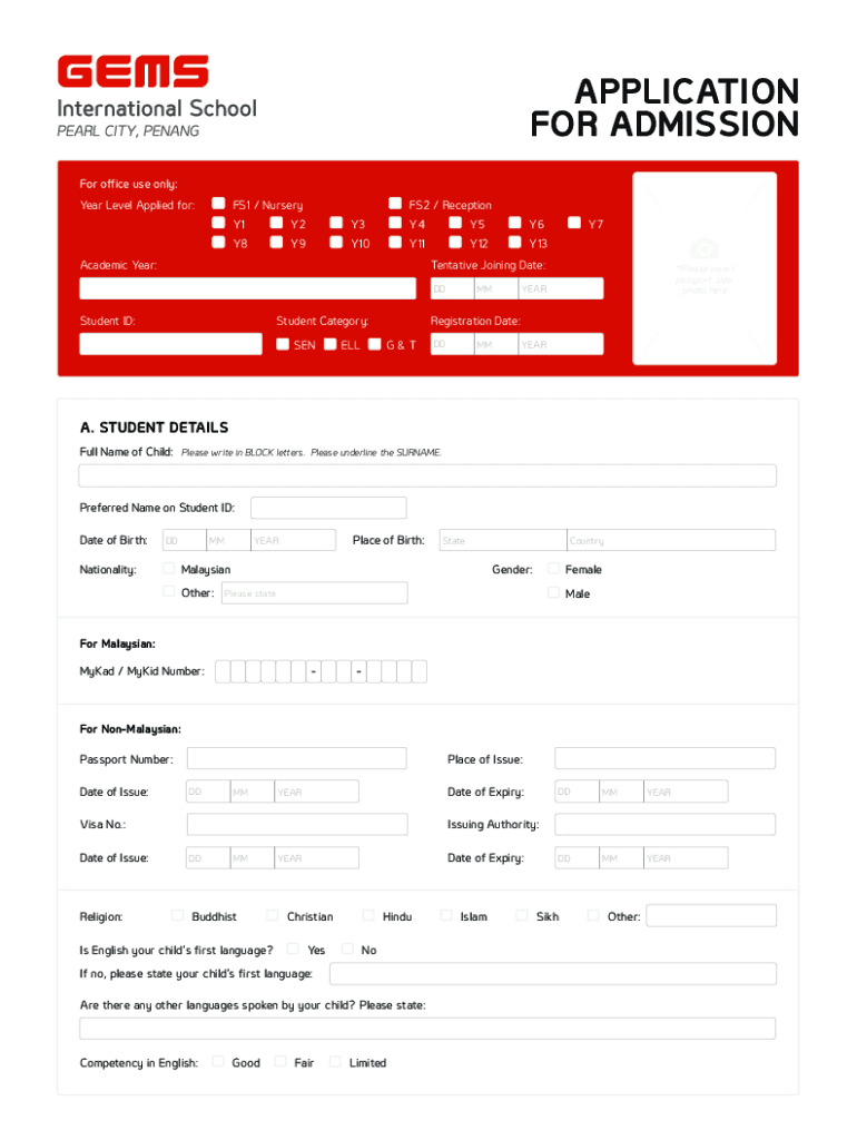 Fillable Online For Parents / K-12 Registration & Forms Fax Email Print ...