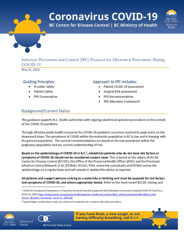 Fillable Online Infection Prevention and Control (IPC) for Obstetrical Procedures During COVID ...