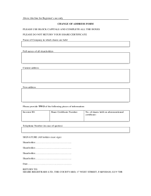 Fillable Online Change of Address Form.doc Fax Email Print - pdfFiller