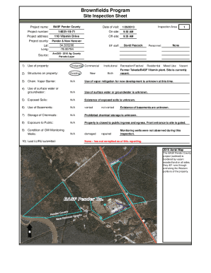 Fillable Online Site Inspection Sheet Fax Email Print - pdfFiller