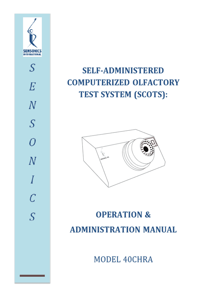 Fillable Online Sensonics International: The World's Purveyor of Smell ...