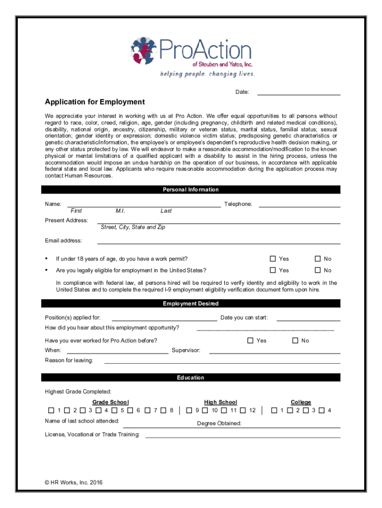 Fillable Online The Breakfast Club - APPLICATION FOR EMPLOYMENT Fax ...