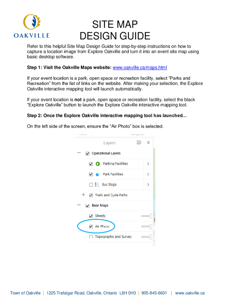 Fillable Online Design your event site plan - the Town of Oakville Fax ...