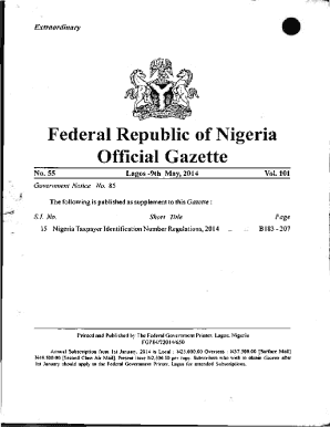 Fillable Online Federal Republic of Nigeria Official Gazette - Gazettes ...