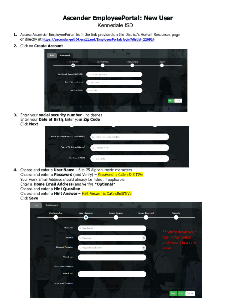 Fillable Online Ascender Employee Portal - Education Service Center 14 ...