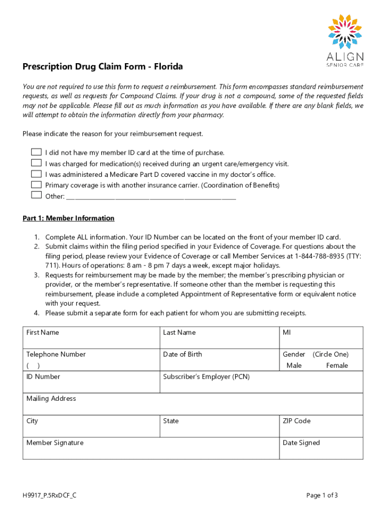 Fillable Online Prescription Drug Claim Forms for Align Senior Care ...