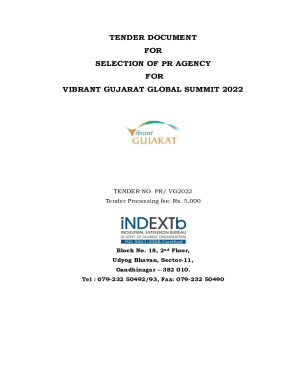 Fillable Online TENDER DOCUMENT FOR SELECTION OF PR AGENCY ... Fax ...