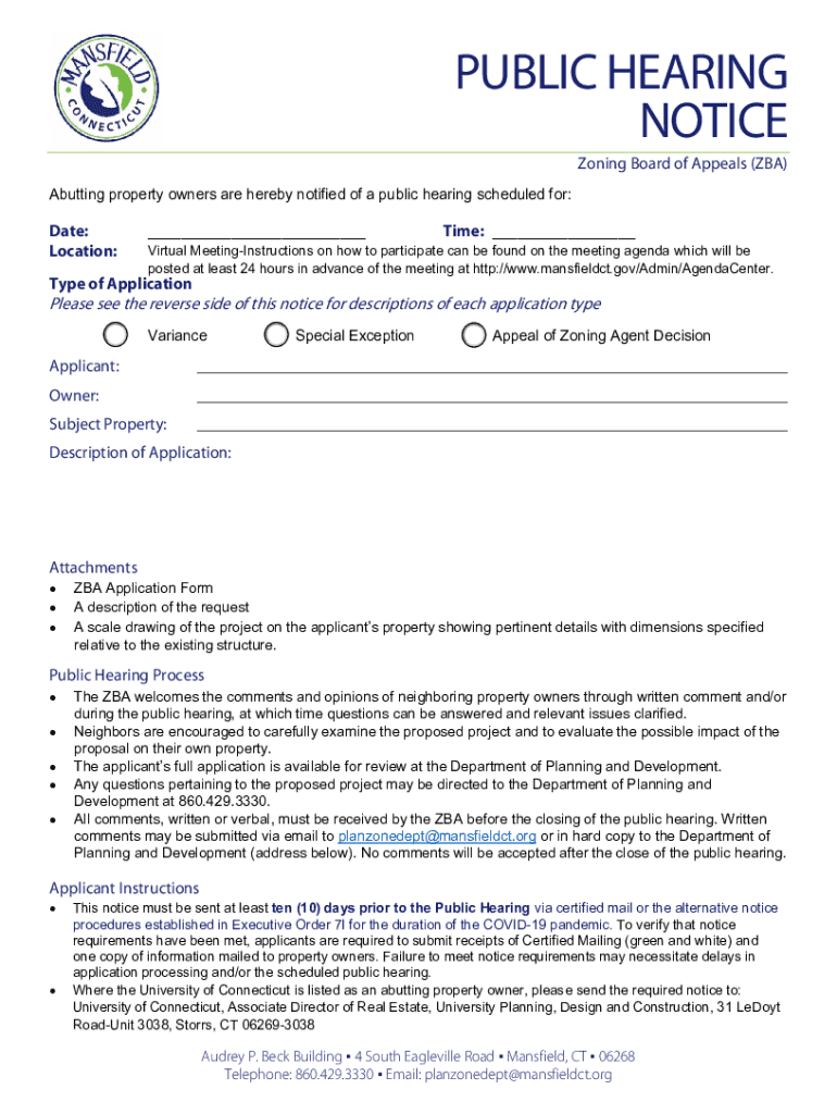 Fillable Online Zoning Board of Appeals Application - Town of North Castle Fax Email Print ...