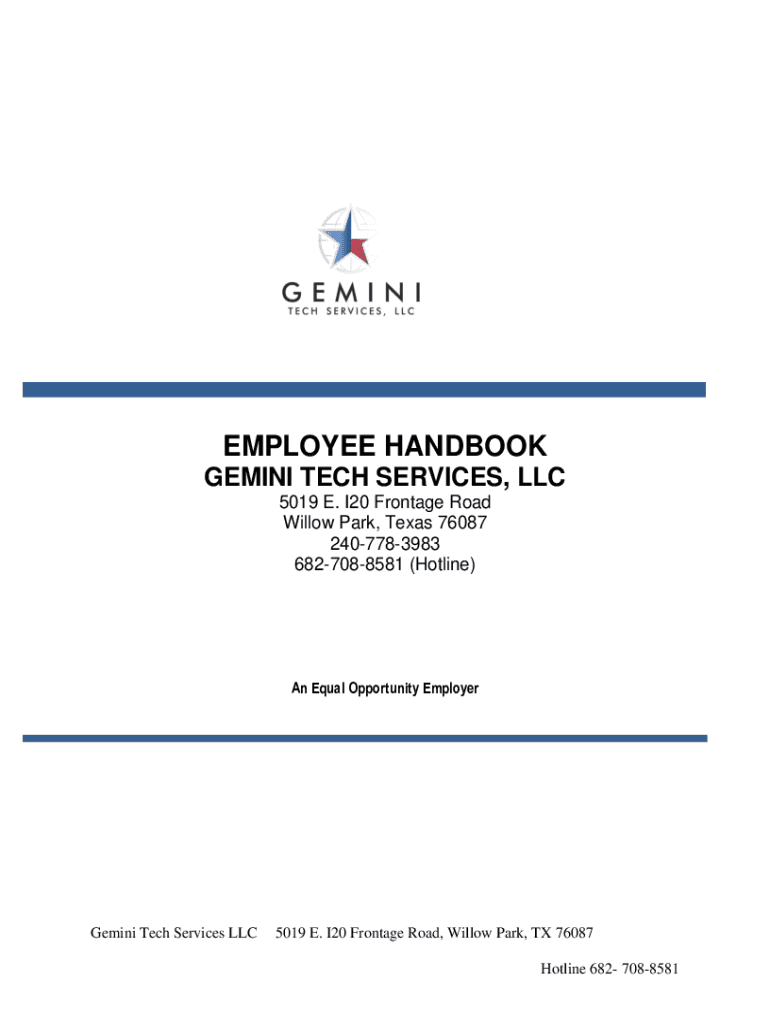 Fillable Online 1. Application for Employment - Gemini Tech Services Fax Email Print - pdfFiller