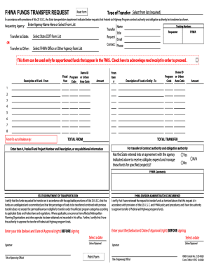 Fillable Online FHWA Transfer Request - Consolidated Fax Email Print ...