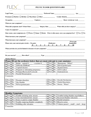 Fillable Online of 4 PELVIC FLOOR SYMPTOM QUESTIONNAIRE Please fill ...