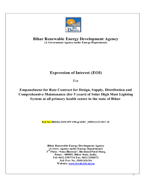 Fillable Online Expression of Interest (EOI) for Empanelment of Rate ...