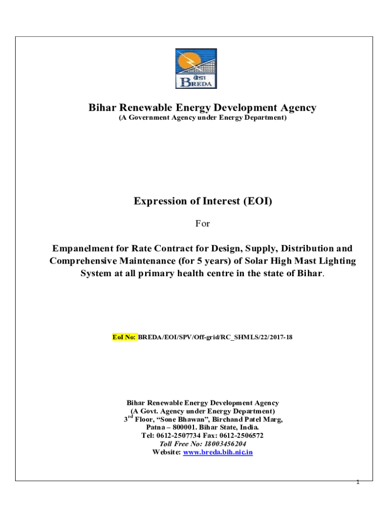Fillable Online Expression of Interest (EOI) for Empanelment of Rate Contract ... Fax Email ...