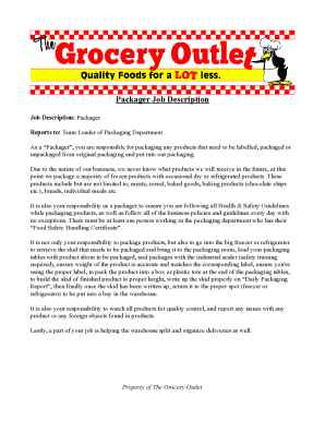 Fillable Online Packer job description template - Workable resources ...