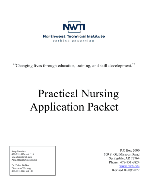 Fillable Online Practical Nursing Application Packet Fax Email Print ...