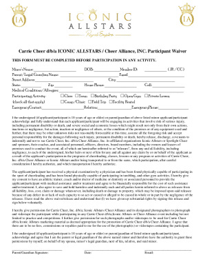 Fillable Online Guest Student Release Form - Champion Cheer Fax Email ...