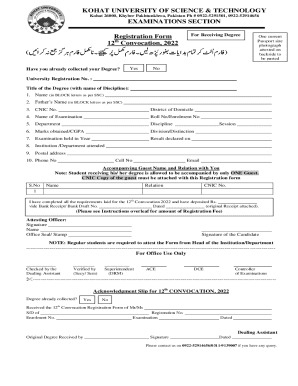 Fillable Online kust edu Kohat University of Science and Technology ...