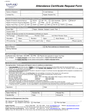 Fillable Online EX-AD-CR-0806 Attendance Certificate Request Form Fax ...
