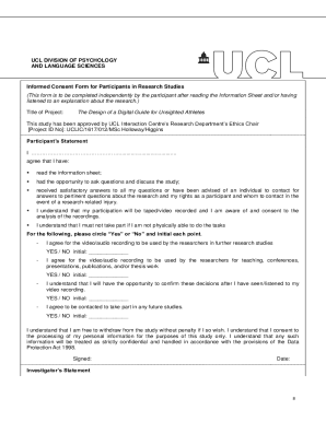 Fillable Online Example Online Information Sheets and Consent Forms Fax ...