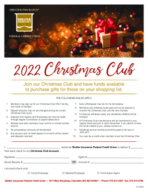 Fillable Online Christmas Club Accounts - Inner Lakes Federal Credit ...
