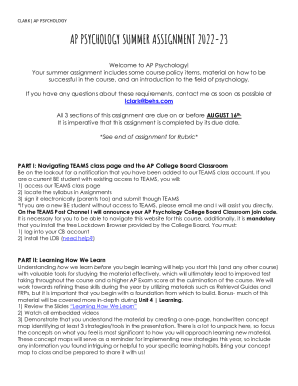 Fillable Online AP Psychology Course - AP Central - College Board Fax ...