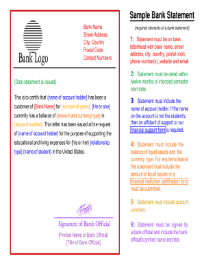 Fillable Online international mst Sample Bank Statement.doc Fax Email ...