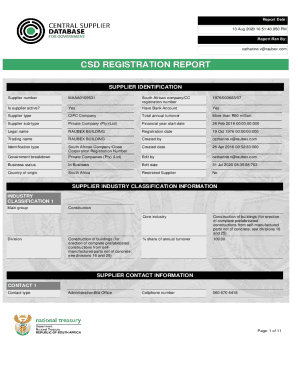 Fillable Online CSD REGISTRATION REPORT - University of Cape Town Fax ...