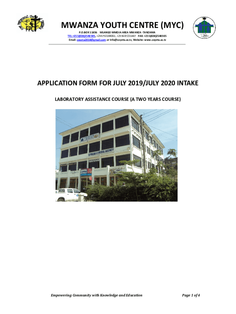Fillable Online LABORATORY TECHNICIAN APPLICATION FORM - JULY 2019 Fax ...