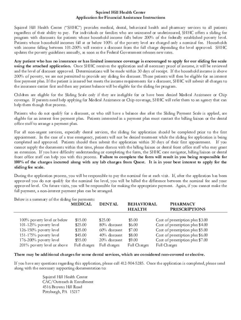 Fillable Online Fillable Online Sliding Scale Application - Squirrel ...