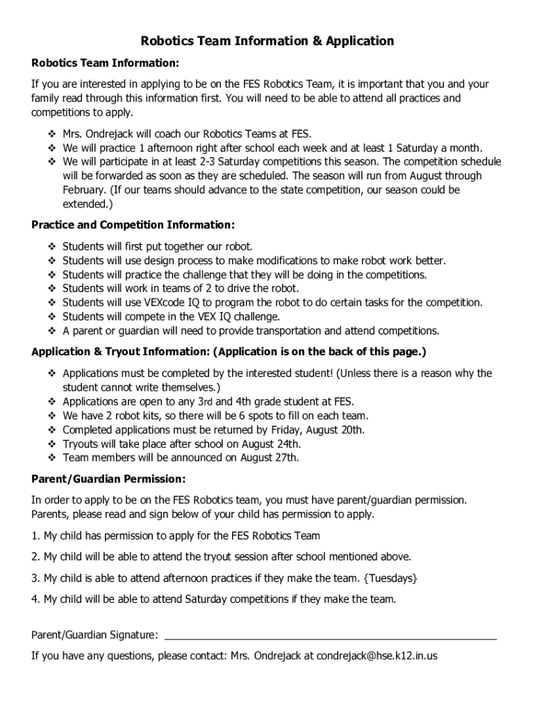 Fillable Online How to Start a FIRST Robotics Team - Instructables Fax ...