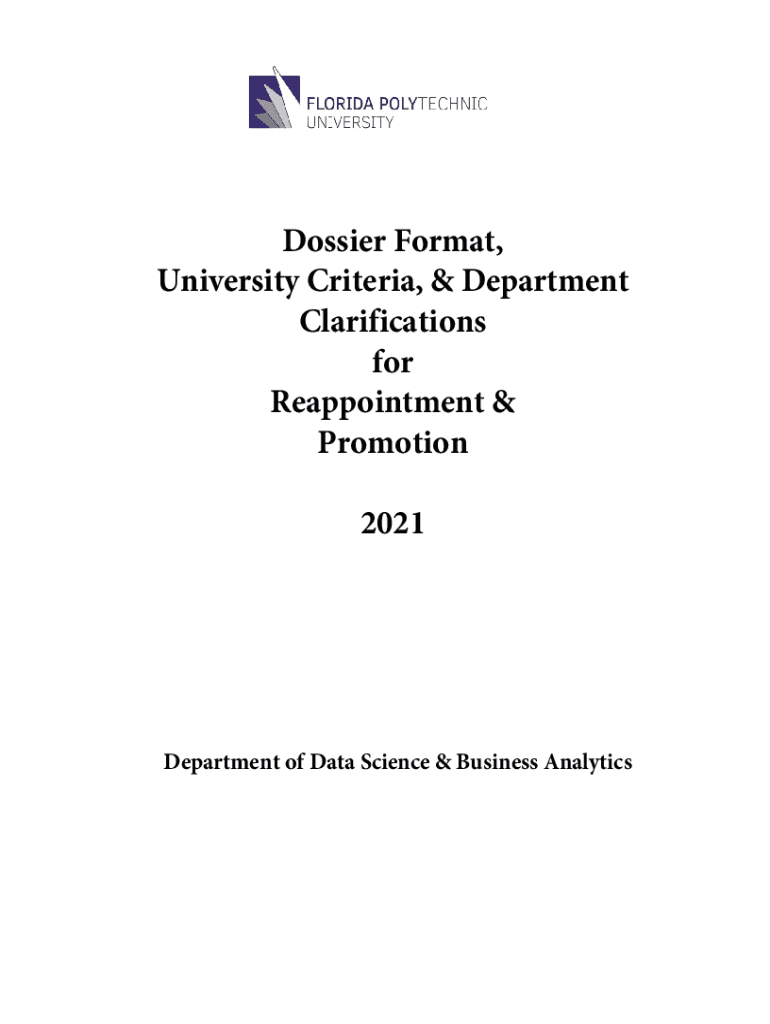 Fillable Online Dossier Format, University Criteria, & Department ...