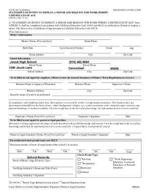 Fillable Online work-permit.pdf - STATE OF CALIFORNIA DEPARTMENT OF ...