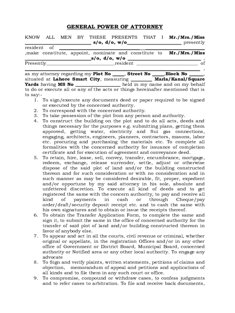 Fillable Online Power of Attorney FormFree POA Forms (Canada) Fax Email ...