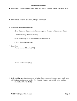 Fillable Online How to Draw a Lewis Structure - Science Notes Fax Email ...