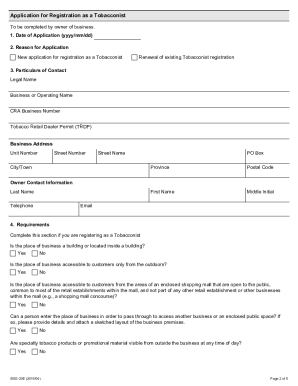 Fillable Online Tobacconist/Specialty Vape Store Registration ...