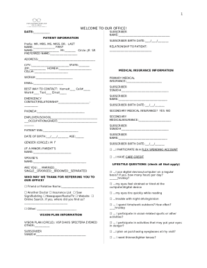 PATIENT INATION Mr. Mrs. Miss Ms. Last Name - Chicago Doc Template | pdfFiller